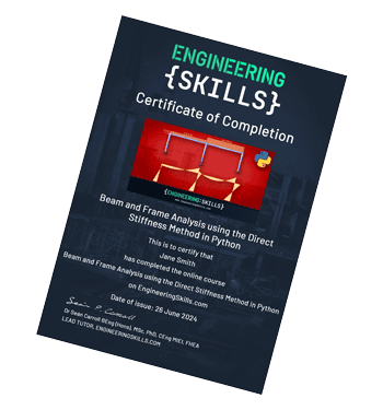 Beam and Frame Analysis using the Direct Stiffness Method in Python | EngineeringSkills.com