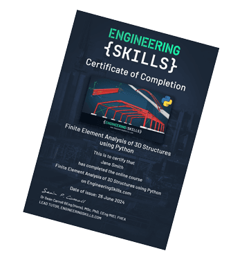 Finite Element Analysis of 3D Structures using Python | EngineeringSkills.com